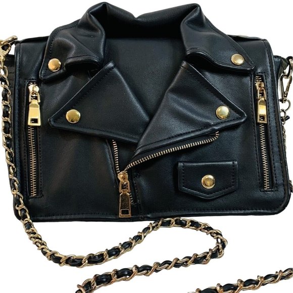 Unbranded | Bags | Biker Moto Jacket Cross Body Purse Rider Bag Black ...